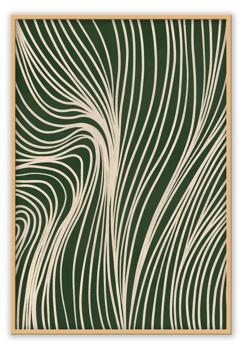 Green Lines Canvas Print Poster Ink Green Lines Canvas Print Poster Ink